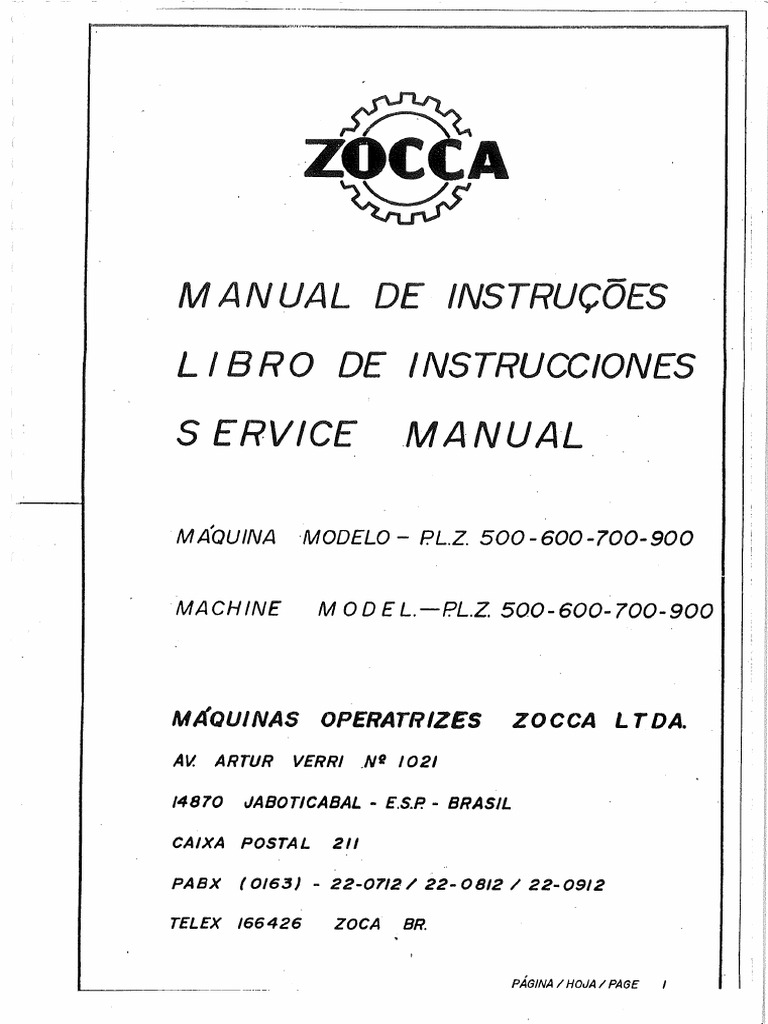 Manual Instruções - Plaina Zocca PLZ 500 | PDF