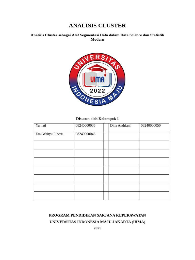 Analisis Cluster untuk Segmentasi Data | PDF