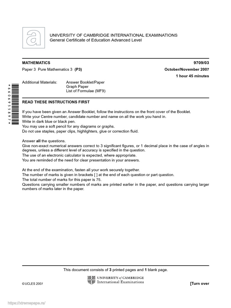 University of Cambridge International Examinations General Certificate ...