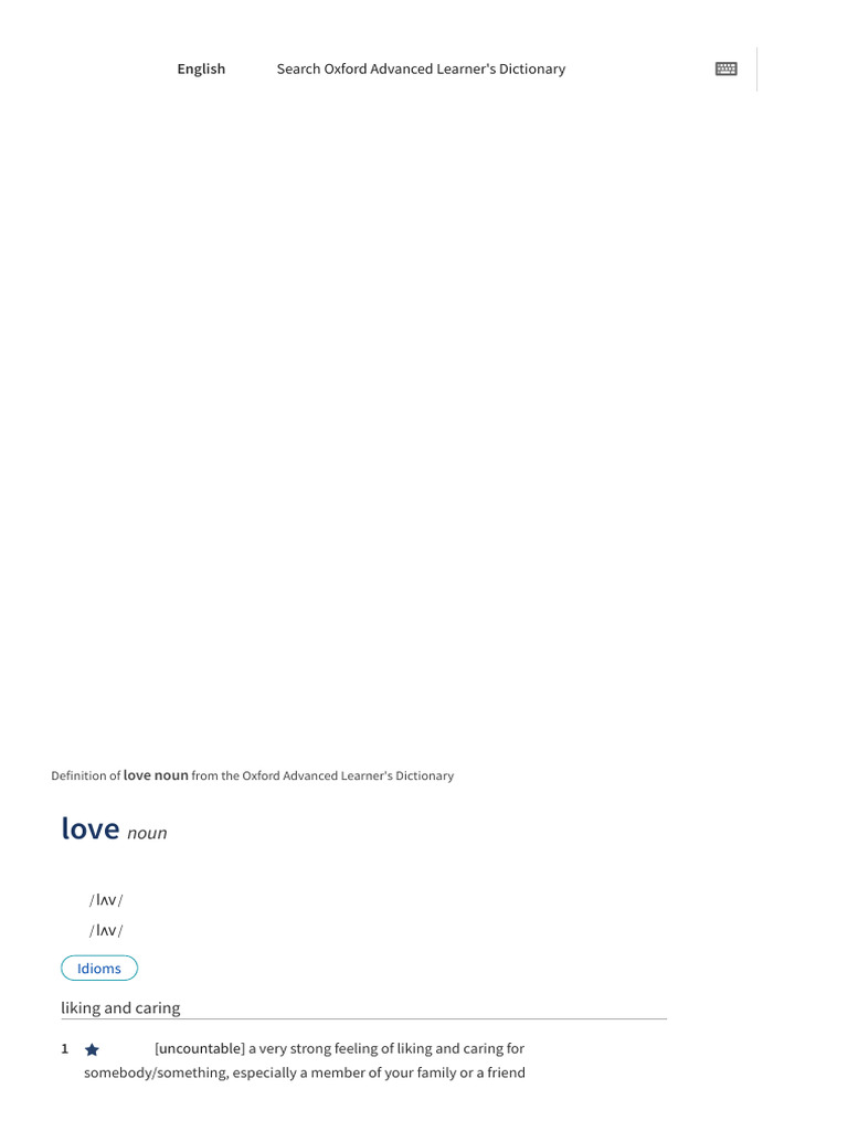 Love Noun - Definition, Pictures, Pronunciation and Usage Notes ...