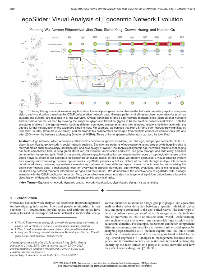 EgoSlider - Visual Analysis of Egocentric Network Evolution | PDF ...