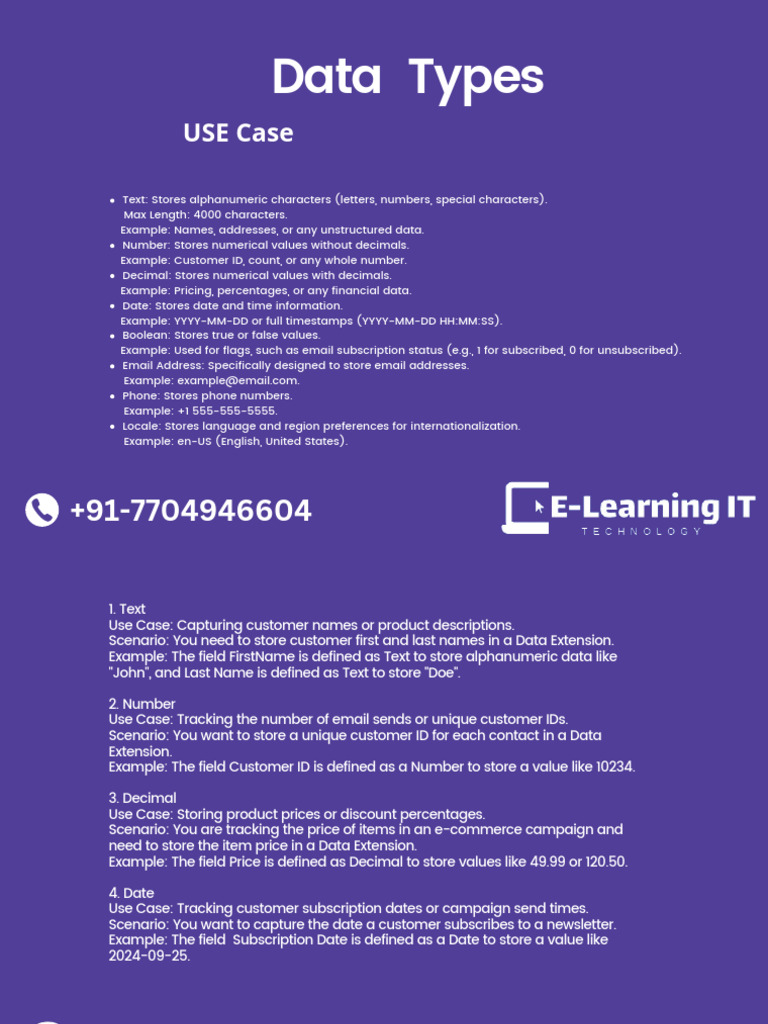 Data Types: USE Case | PDF | Boolean Data Type | Mobile Marketing