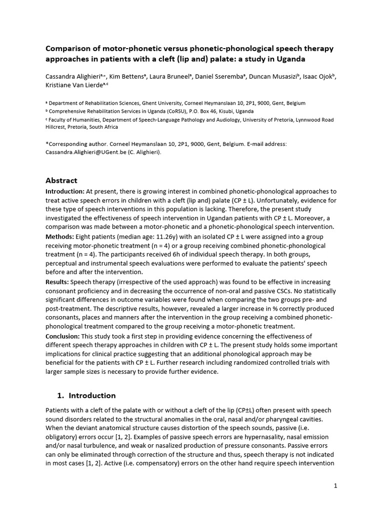Comparison of Motor-Phonetic Versus Phonetic-Phonological Speech ...