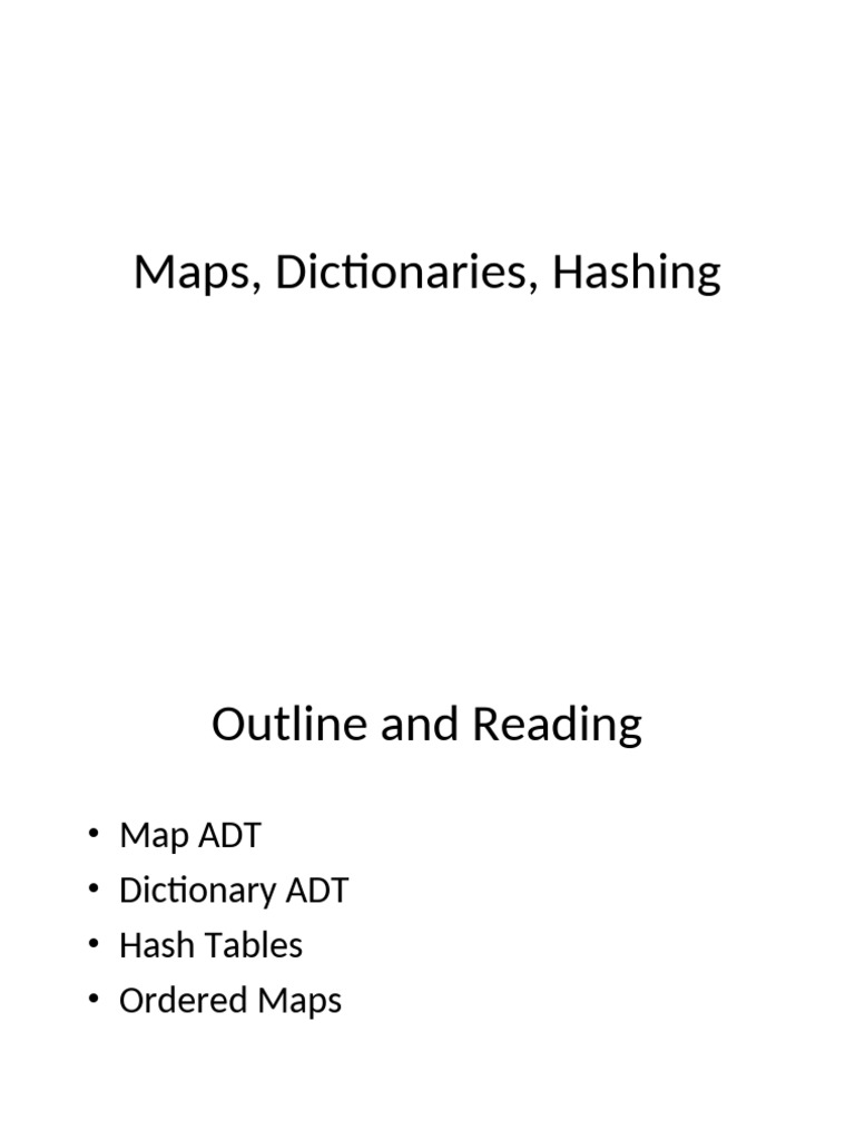 Maps Dictionaries Hashing | PDF | Algorithms And Data Structures | Algorithms