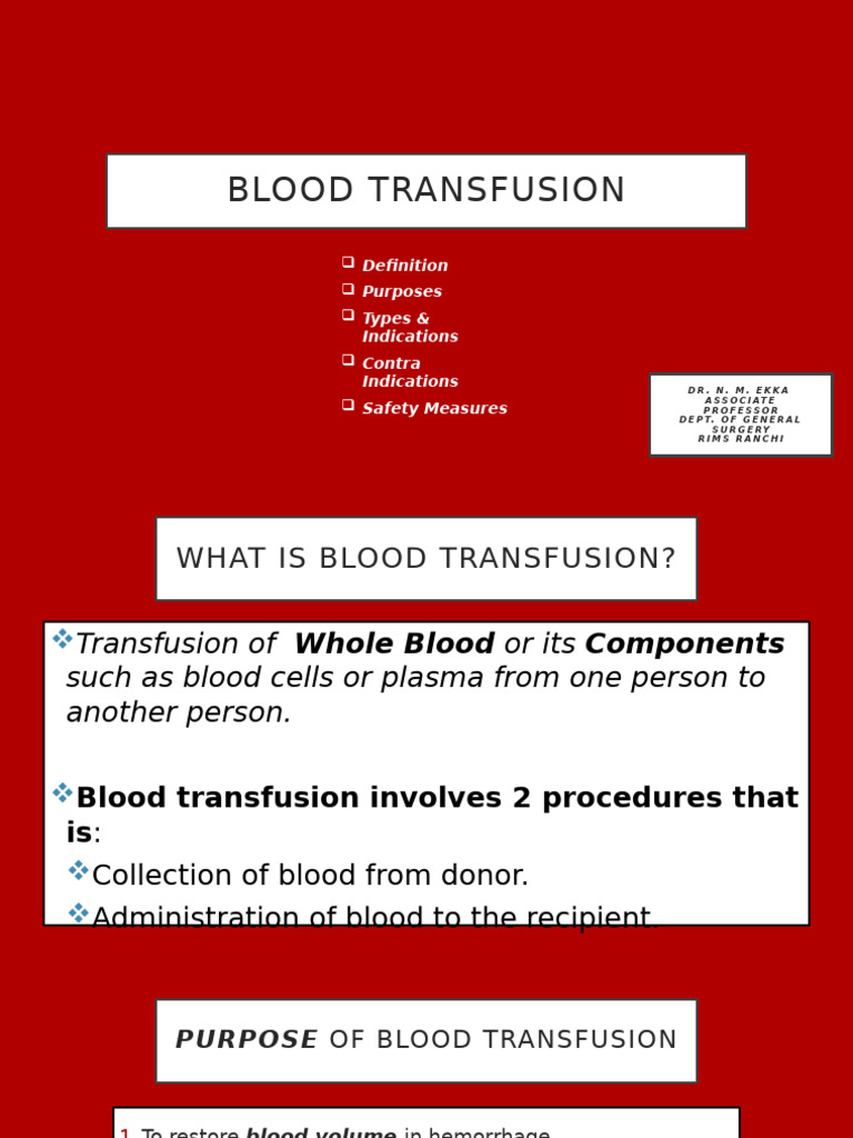 Blood Transfusion Ppt | PDF | Anemia | Blood