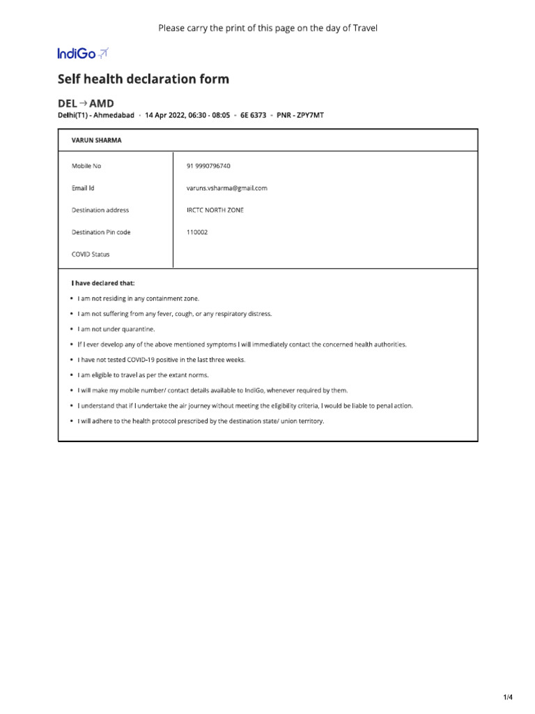 Health Form | PDF