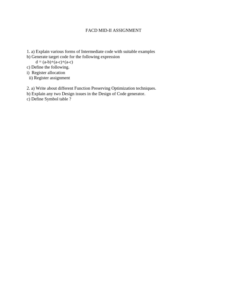 Facd Mid-2 Assignment | PDF