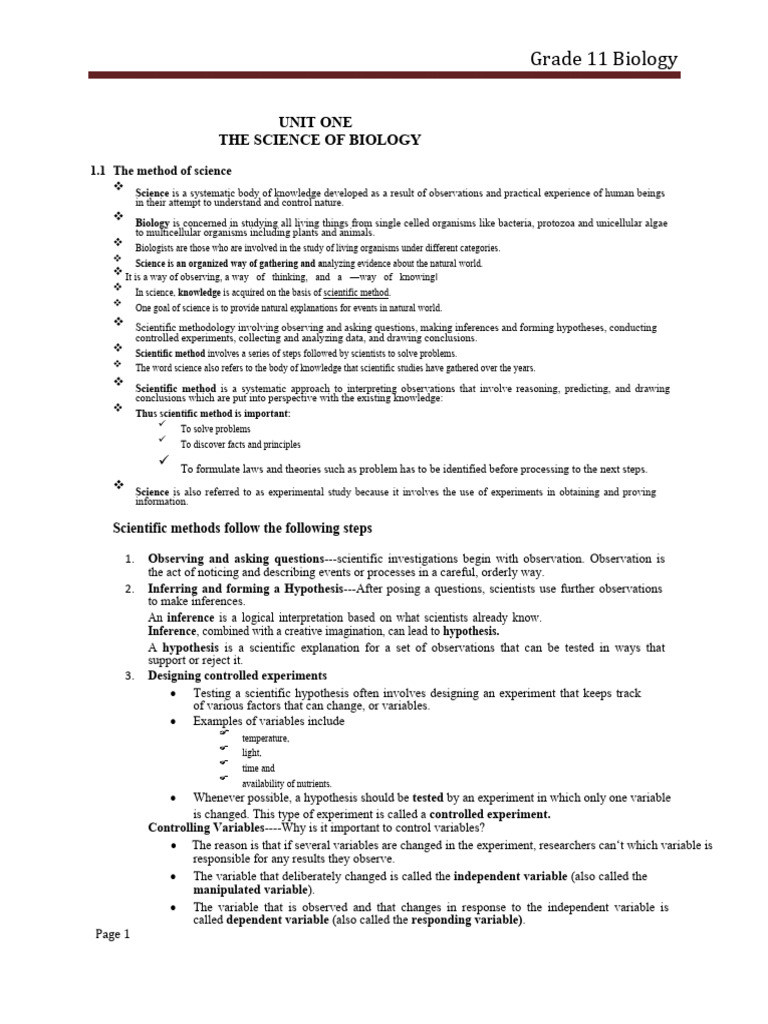 Biologi Grade 11 Short Note-2 | PDF | Microscope | Atoms