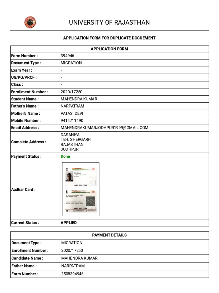 University of Rajasthan | PDF