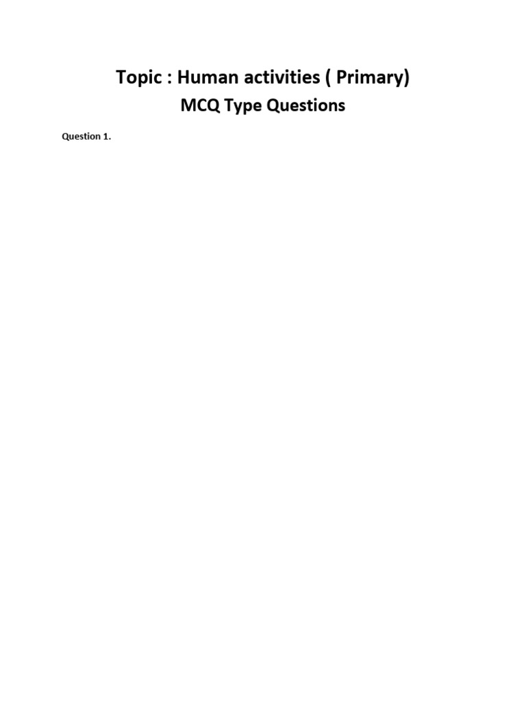 MCQ Type Questions Primary New | PDF | Agriculture | Plantation