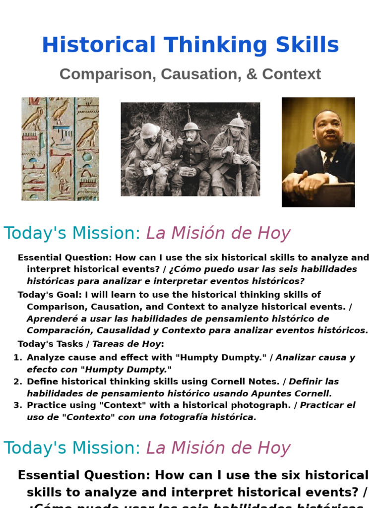 Analyzing Historical Thinking Skills | PDF