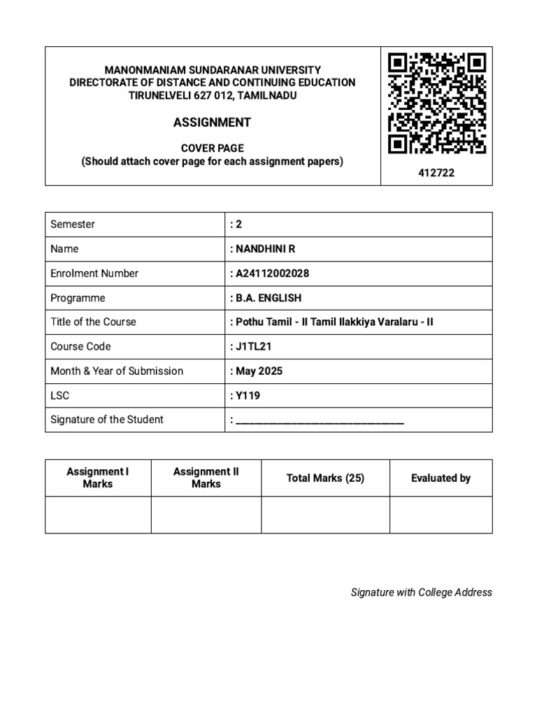 MSU Assignment Cover Page Template | PDF | Writing