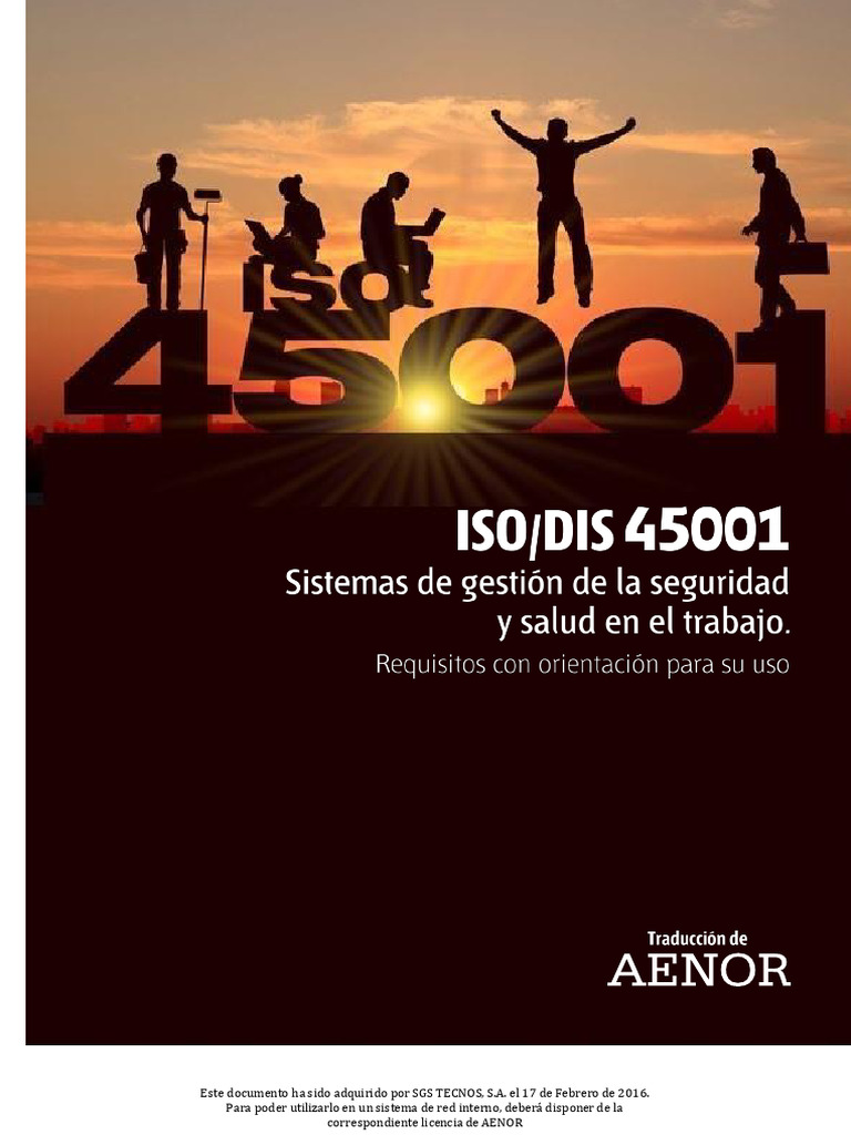 ISO/DIS 45001: Gestión de SST | PDF | Riesgo | Auditoría