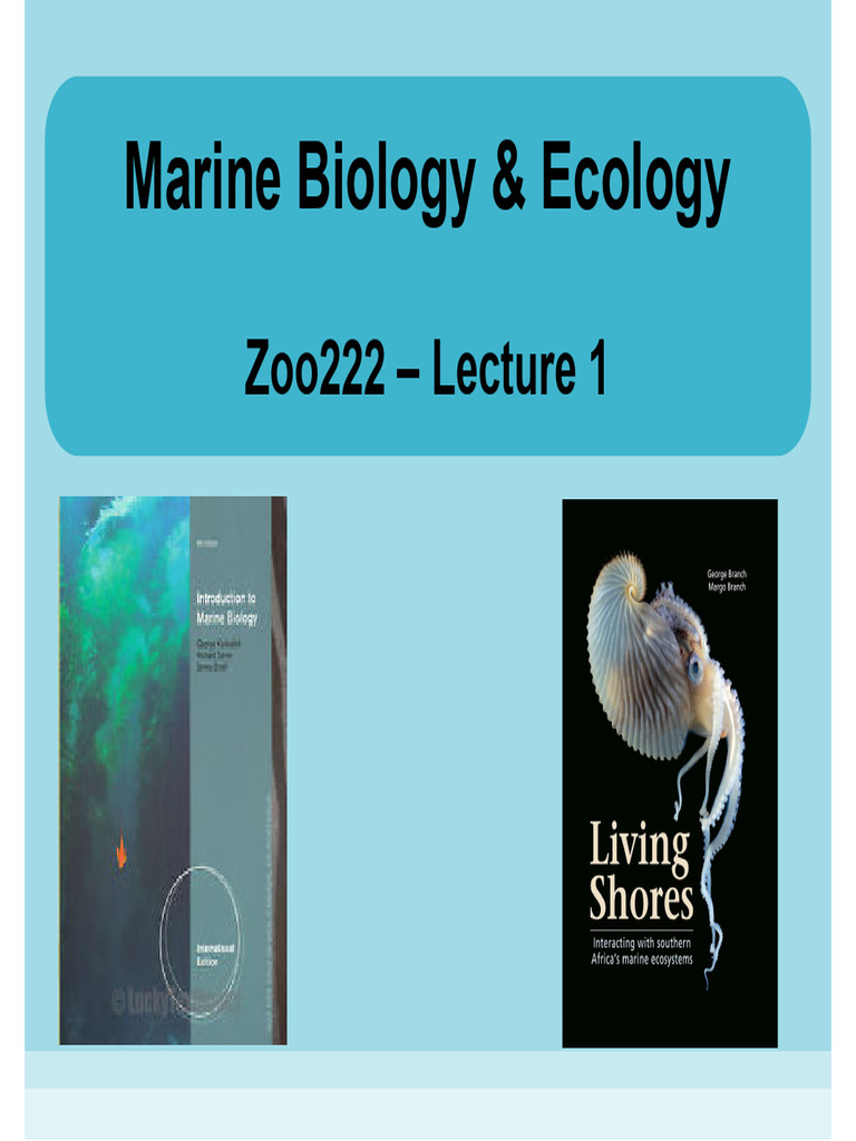 L1 - Introduction To Marine Biology 2023 | PDF | Marine Biology | Oceans