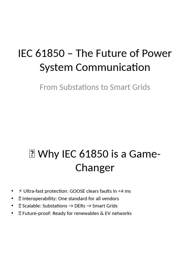IEC 61850 Full Presentation | PDF | Electric Power Distribution ...