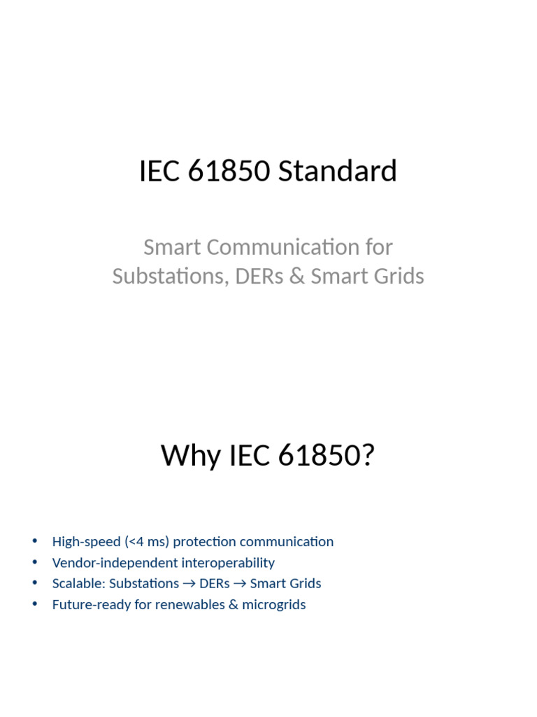 IEC 61850: Smart Grid Communication Standard | PDF
