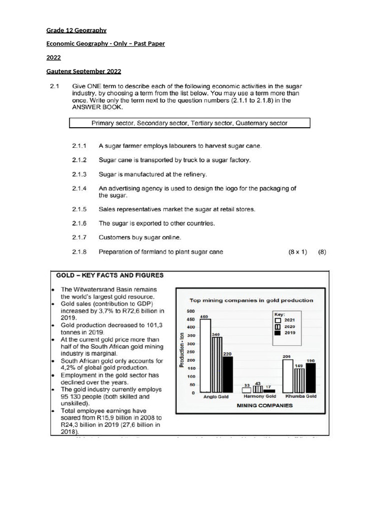Grade 12 Geography 2022 | PDF