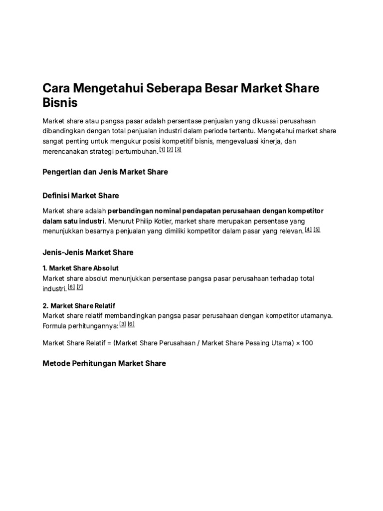 Menghitung Market Share Bisnis | PDF