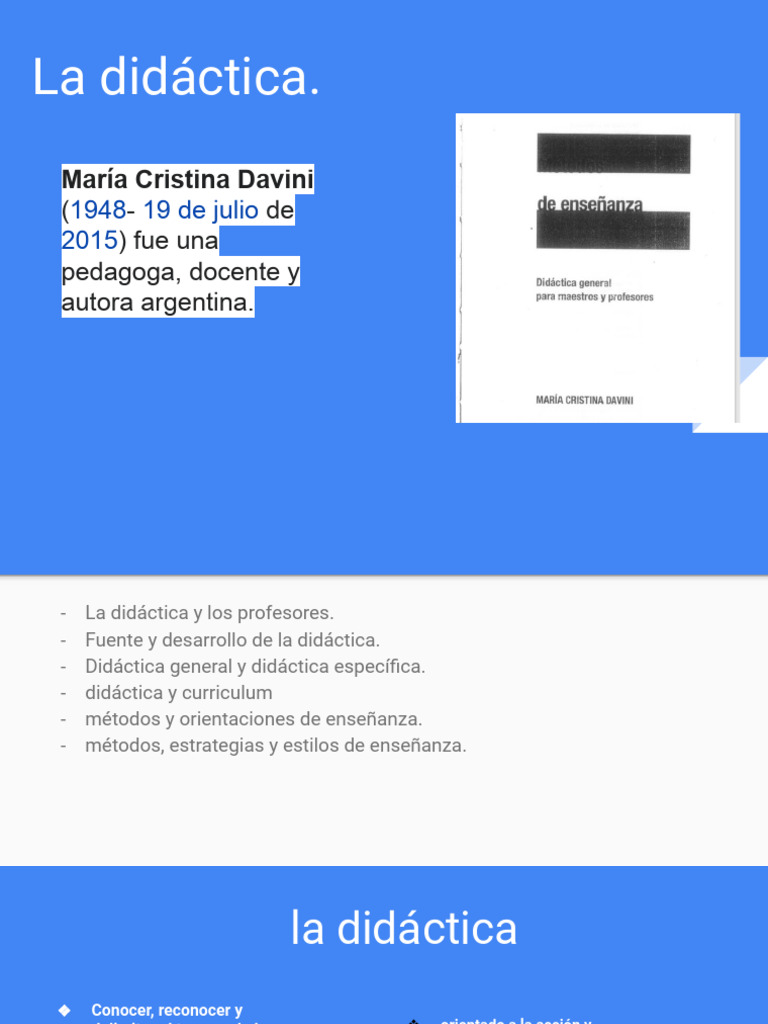 Clase 2 Davini. Didactica - Metodos de Ensen Aza. | PDF