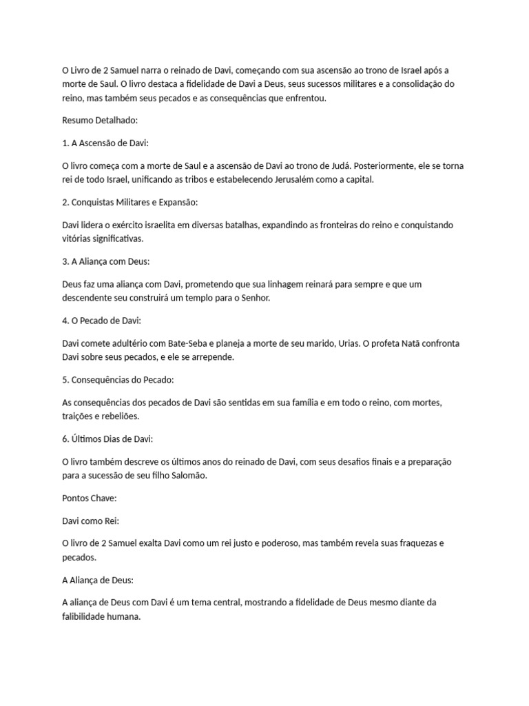 resumo de 2 samuel | PDF