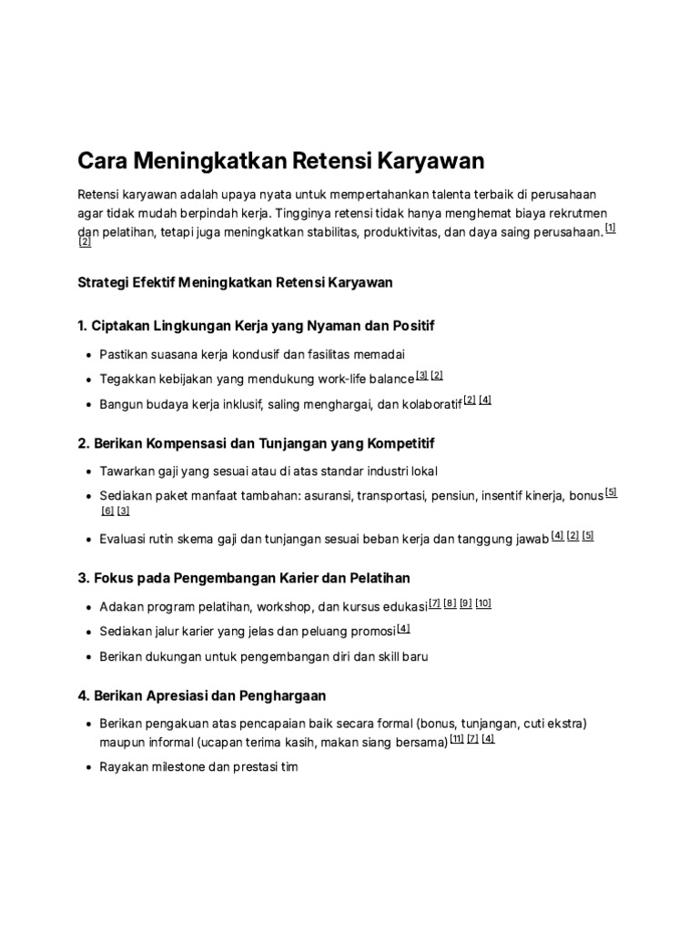 Cara Meningkatkan Retensi Karyawan | PDF