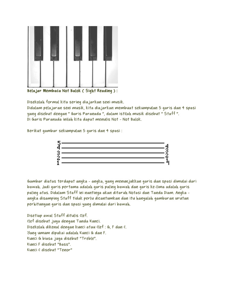 Panduan Dasar Not Balok dan Clef | PDF