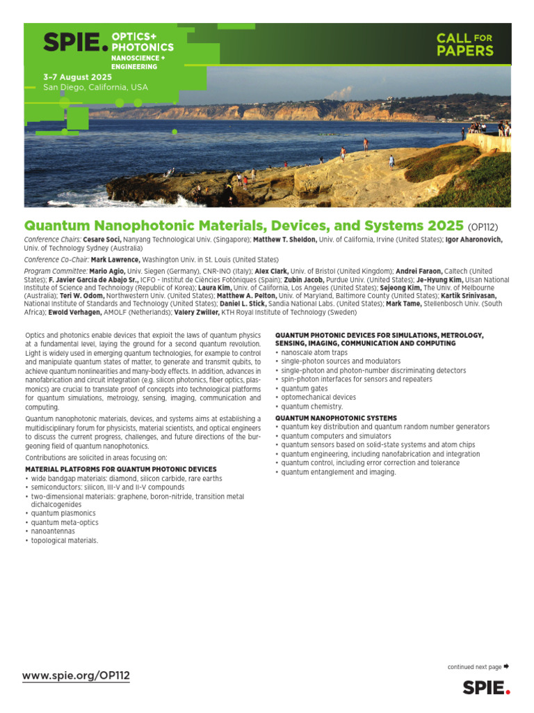 OP112 | PDF | Photonics | Applied And Interdisciplinary Physics