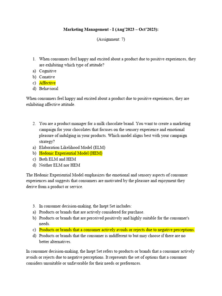 MM 1 Assignment 7a 2023 | PDF | Marketing | Market Segmentation
