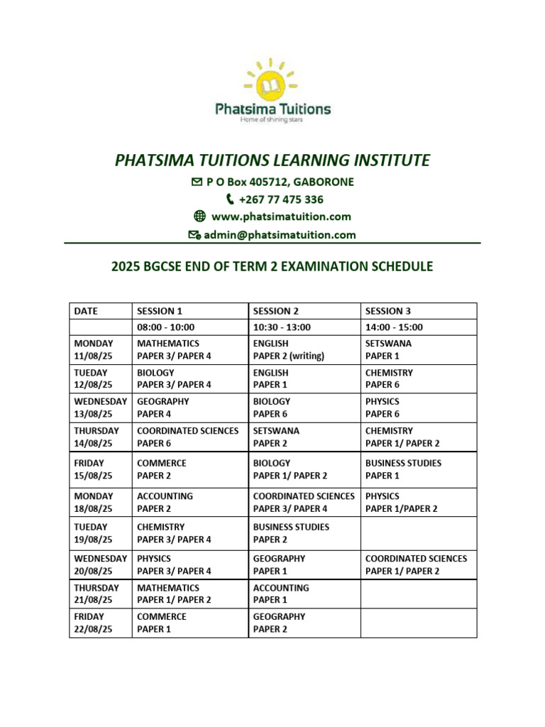 2025 BGCSE Exam Timetable | PDF | Chess Openings | Chess