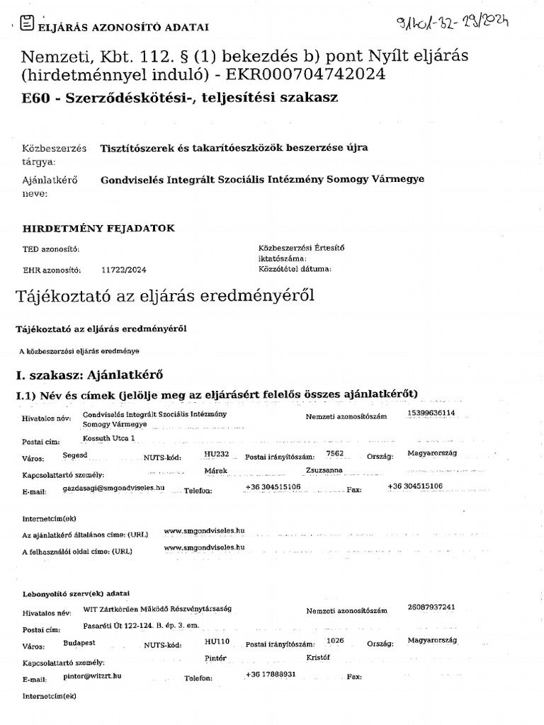 Osszegzes Szerzodes Tisztitoszer | PDF