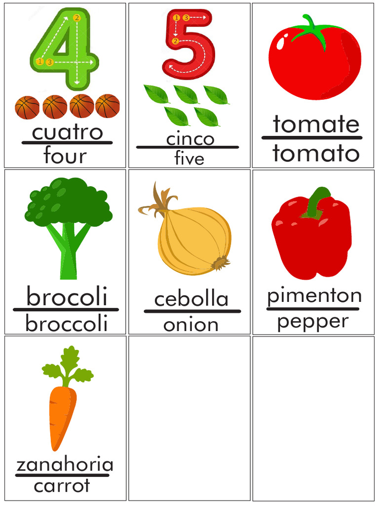 Flashcard para Niños en Ingles y Español | PDF