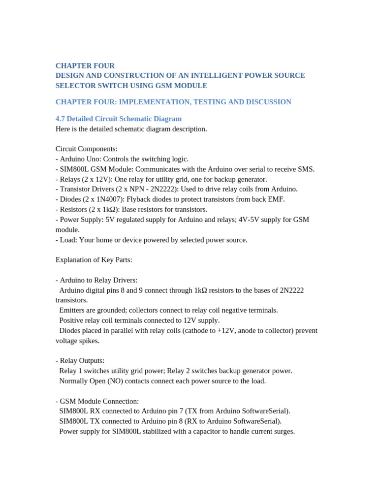 Intelligent Power Source Selector | PDF | Relay | Transistor