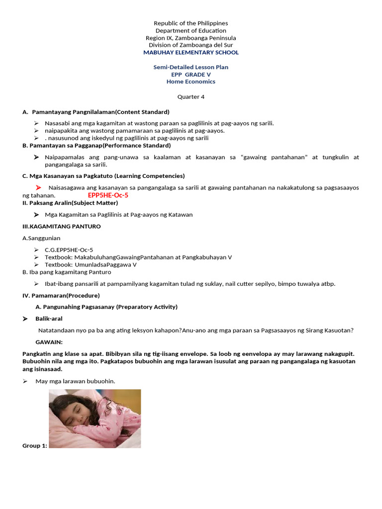 Cot Grade 5 Quarter 4 Epp | PDF