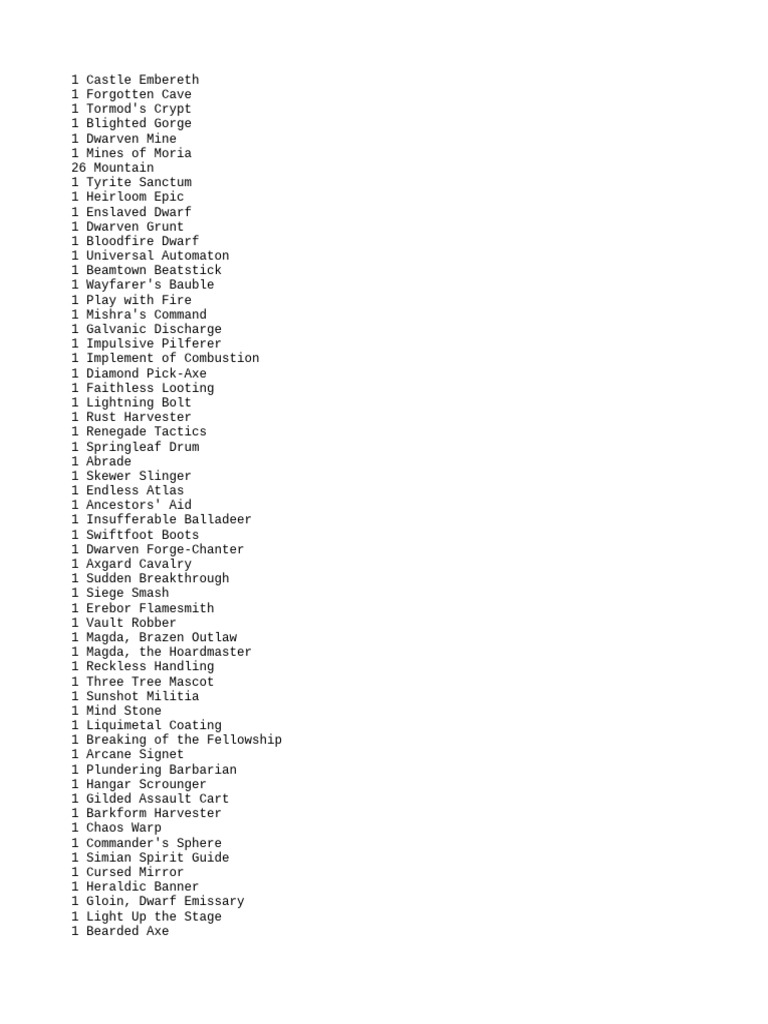 Updated Magda Clockworker Duel Commander List | PDF