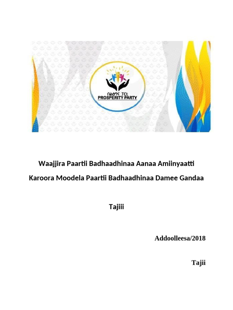 Tajii Karoora Bara 2018) | PDF