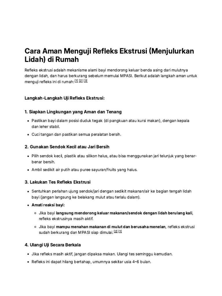 Uji Refleks Ekstrusi Bayi di Rumah | PDF
