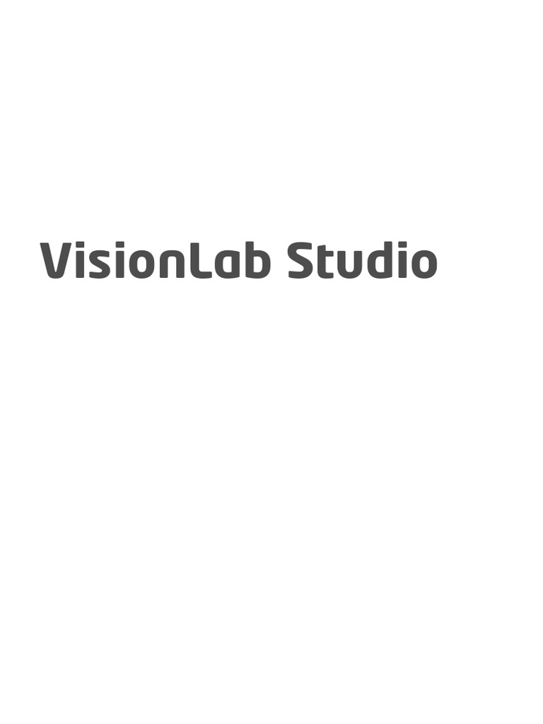 VisionLab Studio Quickstart Guide | PDF | Software