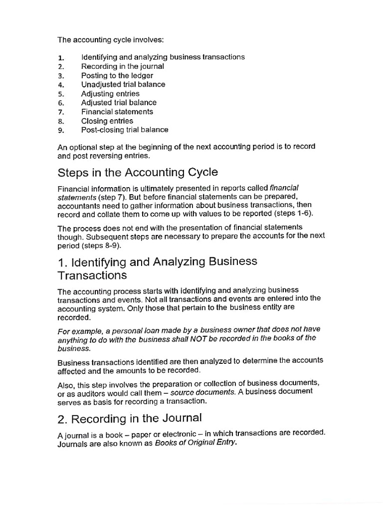 1.5 Accounting Cycle | PDF
