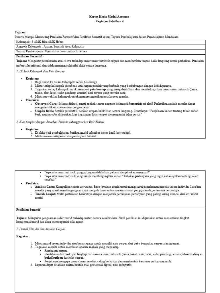 LK Modul 4 KP4 Asesmen PM | PDF