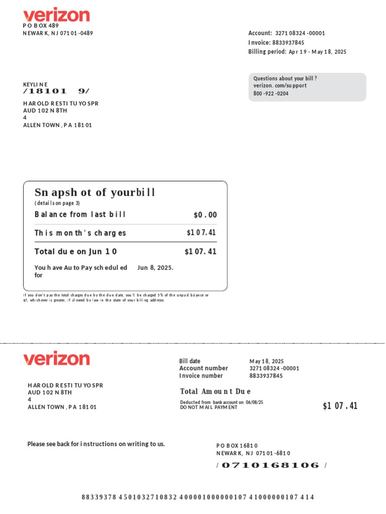 Bill PDF | PDF | Payments | Services (Economics)