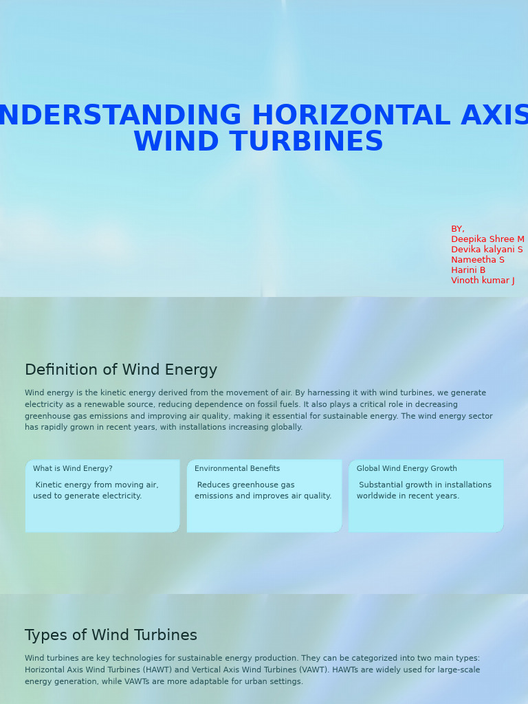 Understanding Horizontal Axis Wind Turbines | PDF | Wind Turbine | Wind ...