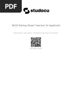 NCOI Rating Sheet Teacher IV Applicant | PDF
