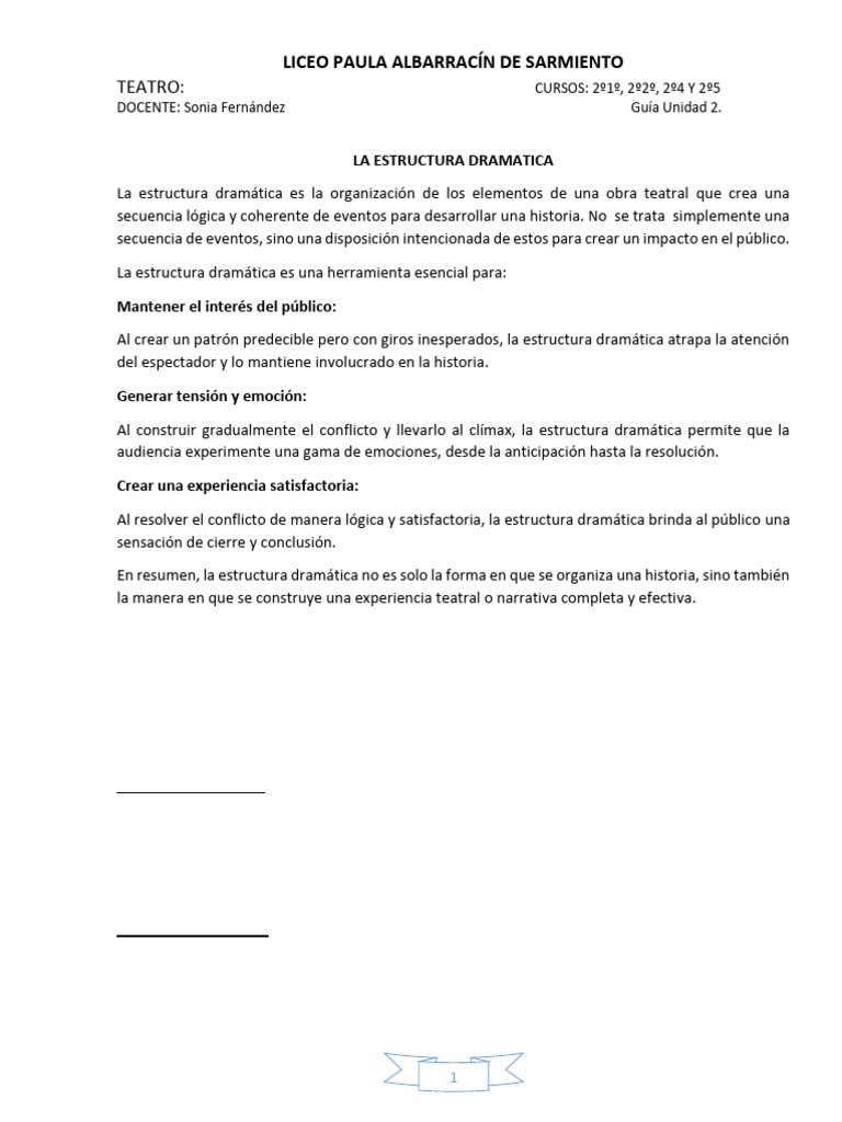 La Estructura Dramatica | PDF | Teatro