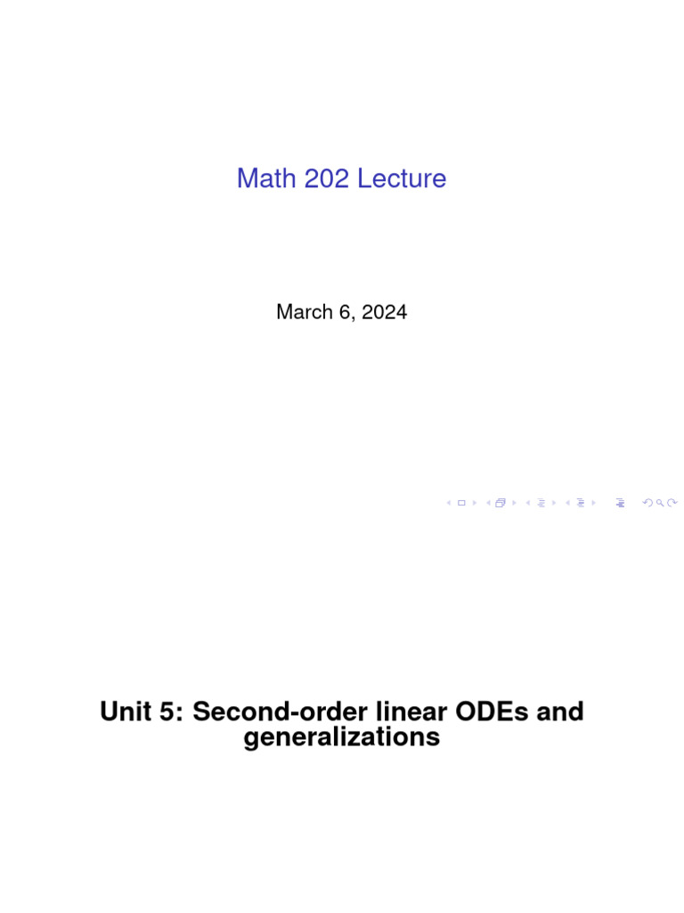 Second-Order Linear ODEs Overview | PDF | Oscillation | Differential ...
