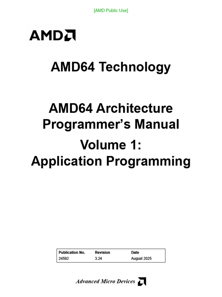 AMD64 Architecture Programmer's Manual Vol1 | PDF | Computer Architecture | Computer Hardware