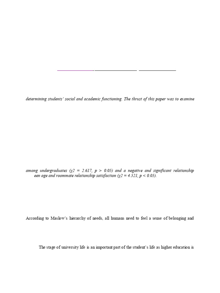 Roommate Dynamics and Personality Types | PDF | Quantitative Research ...