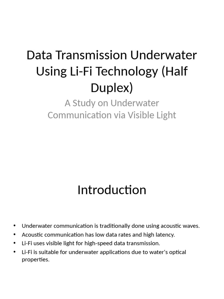 Li-Fi for Underwater Communication | PDF