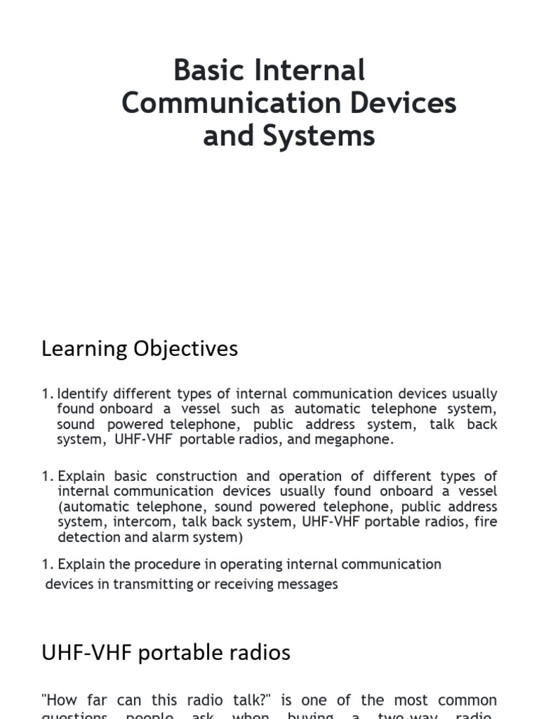 Lesson 3 Basic Internal Communications and Systems Part 2 | PDF | Very High Frequency | Ultra ...