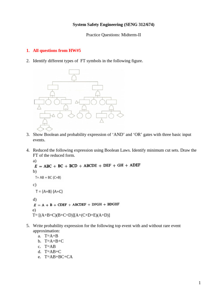 Midterm 2 - Practice Questions | PDF | Chlorine | Coolant