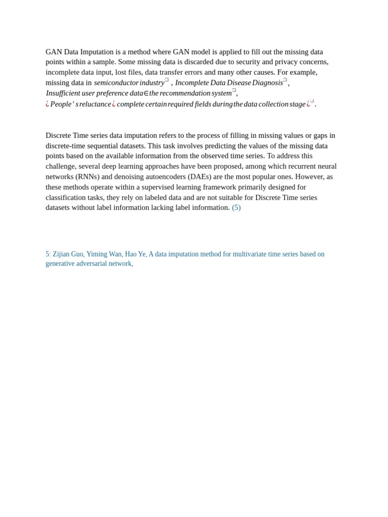 GAN Based Data Imputation | PDF